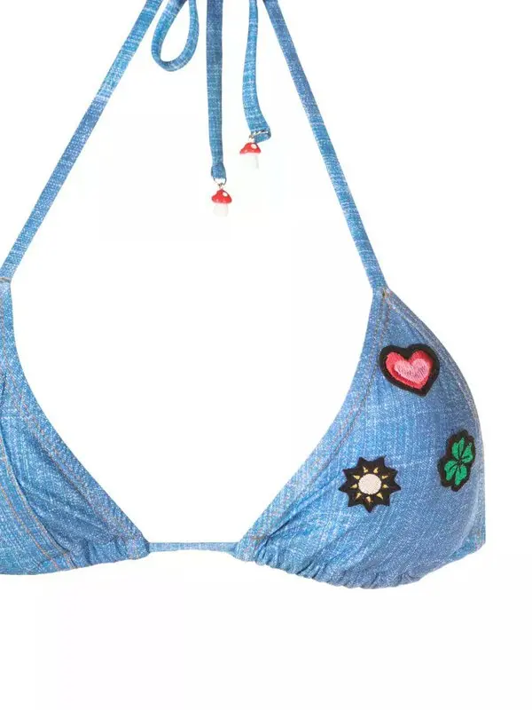 AMIR SLAMA Embroidered-patch Bikini Set