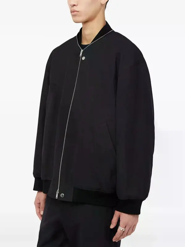 JIL SANDER Zipped Bomber Jacket - Black