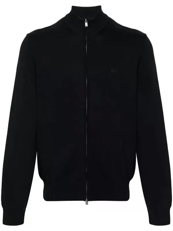BOSS High-neck Cotton Cardigan