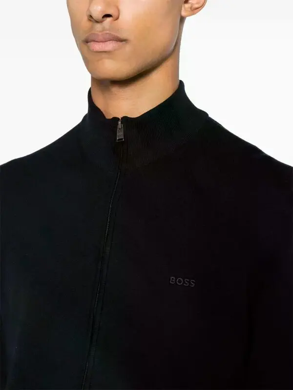 BOSS High-neck Cotton Cardigan