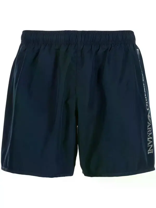 EA7 Logo-print Swim Shorts - Blue
