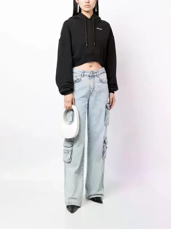 Off-White Logo-print Cropped Hoodie