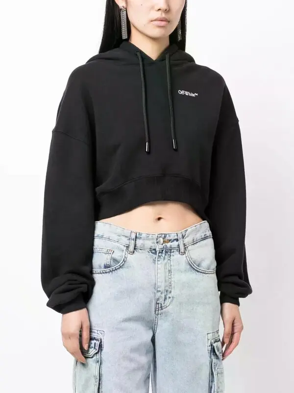 Off-White Logo-print Cropped Hoodie