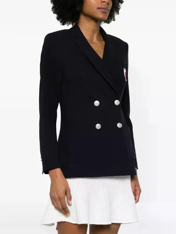 Kiton Logo-patch Double-breasted Blazer