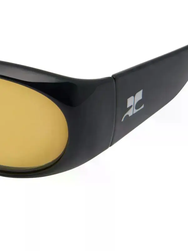 COURREGES Hybrid 01 Round-frame Sunglasses - Black