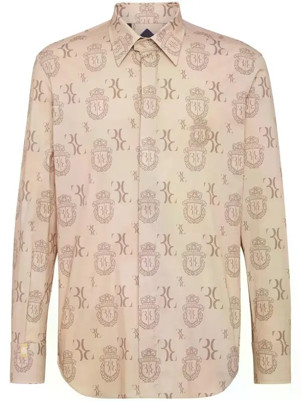 BILLIONAIRE Logo-print Stretch-cotton Shirt