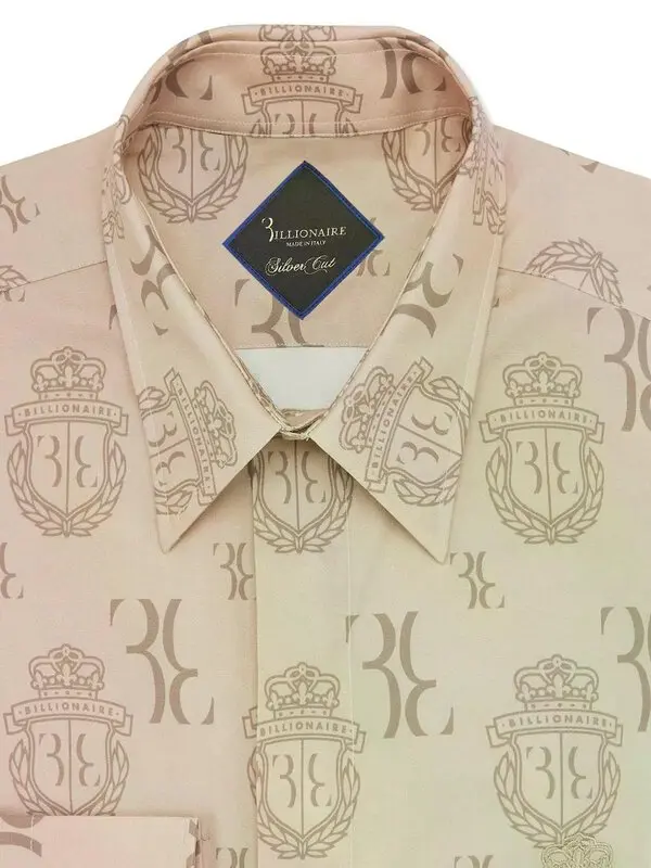 BILLIONAIRE Logo-print Stretch-cotton Shirt