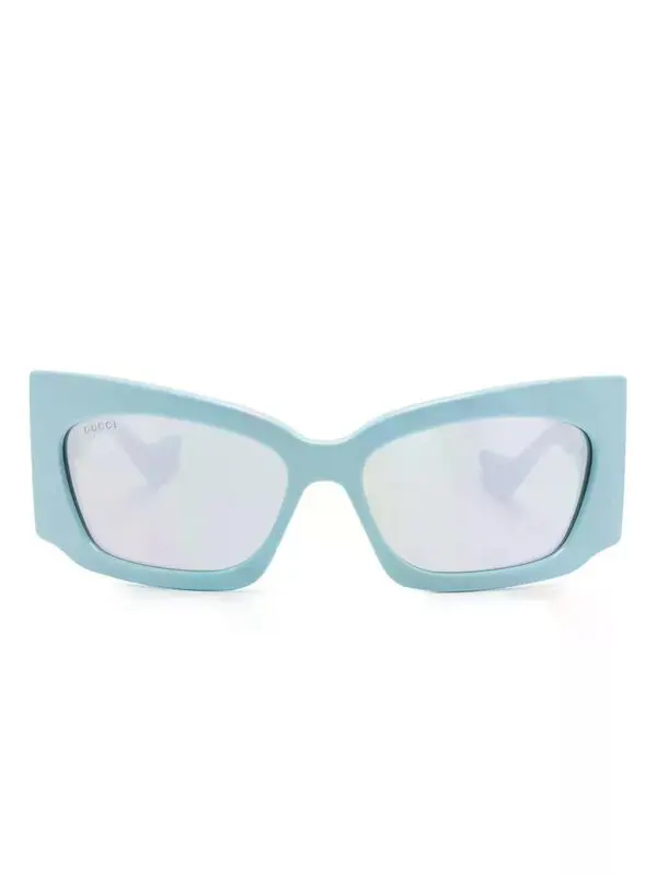 Gucci Geometric-frame Tinted Sunglasses - Blue