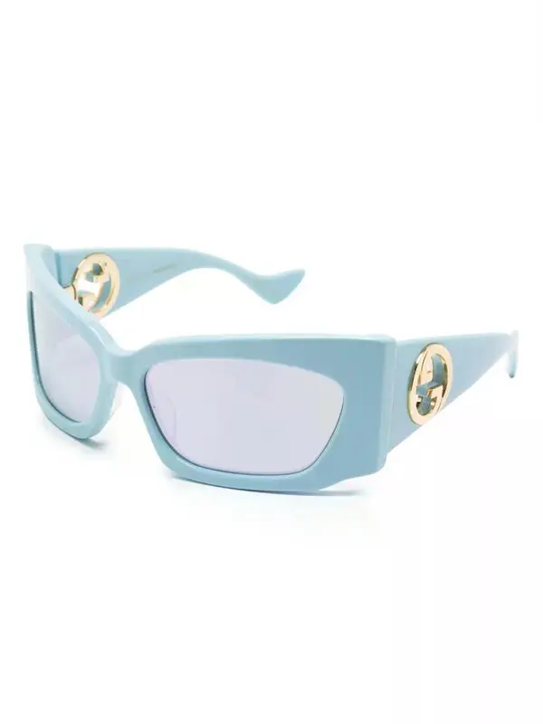 Gucci Geometric Tinted Sunglasses - Blue