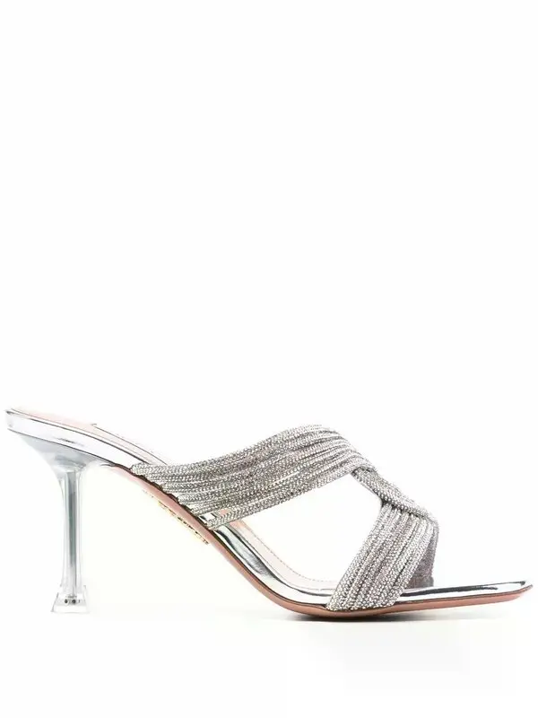 AQUAZZURA High Heel Woven Design Sandals