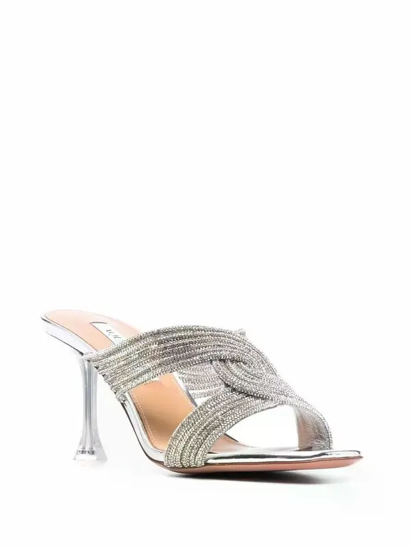 AQUAZZURA High Heel Woven Design Sandals