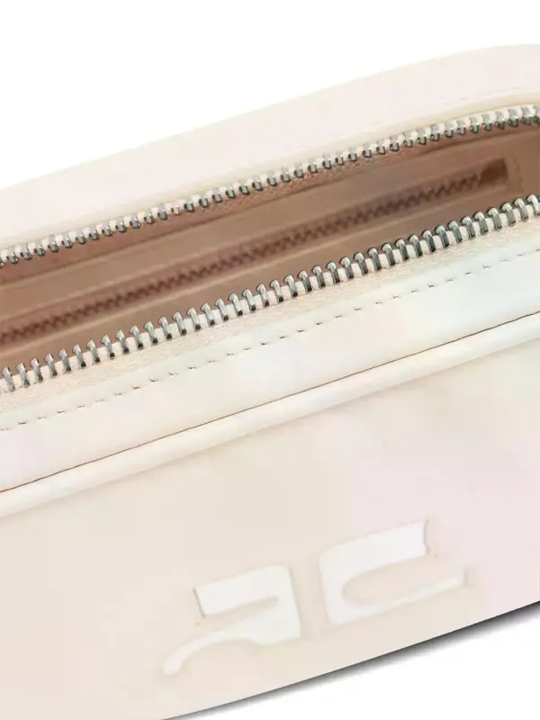 COURREGES Logo-embroidered Leather Camera Bag - Neutrals