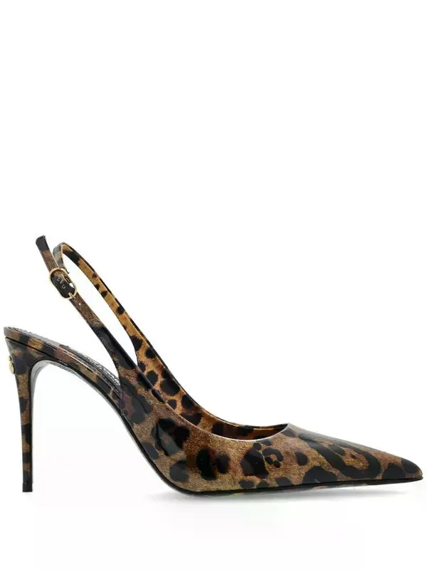 Dolce & Gabbana Leopard-print Slingback Pumps