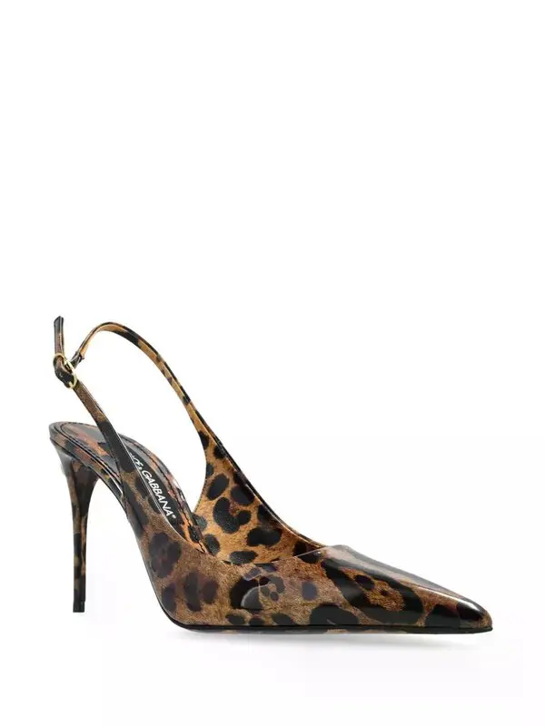Dolce & Gabbana Leopard-print Slingback Pumps