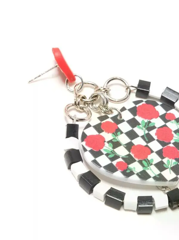 AMIR SLAMA Checkerboard Heart Earrings