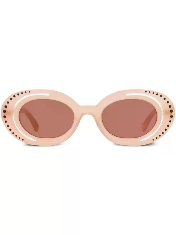 Marni Zion Canyon Oval-frame Sunglasses - Neutrals