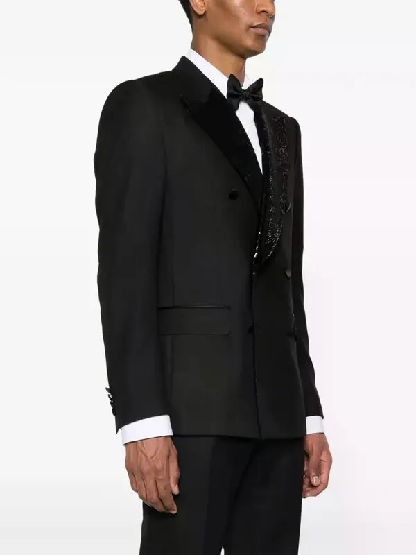 Dolce & Gabbana Sequin-lapel Double-breasted Blazer
