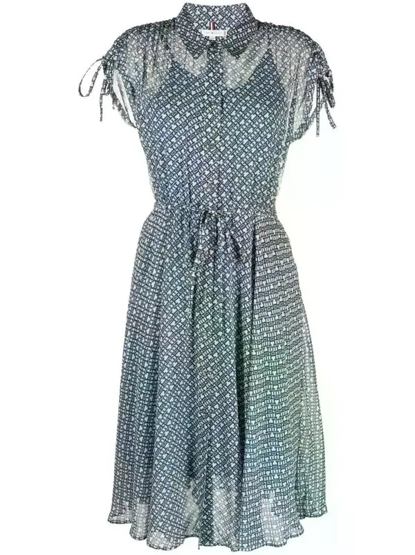 Tommy Hilfiger Logo-print Chiffon Midi Dress