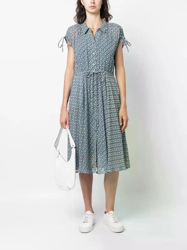 Tommy Hilfiger Logo-print Chiffon Midi Dress