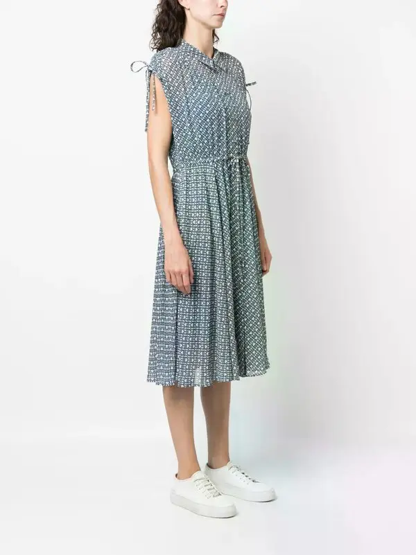 Tommy Hilfiger Logo-print Chiffon Midi Dress