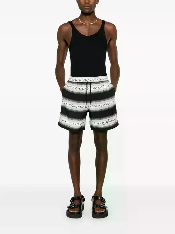 Amiri Wave Baja Striped Shorts