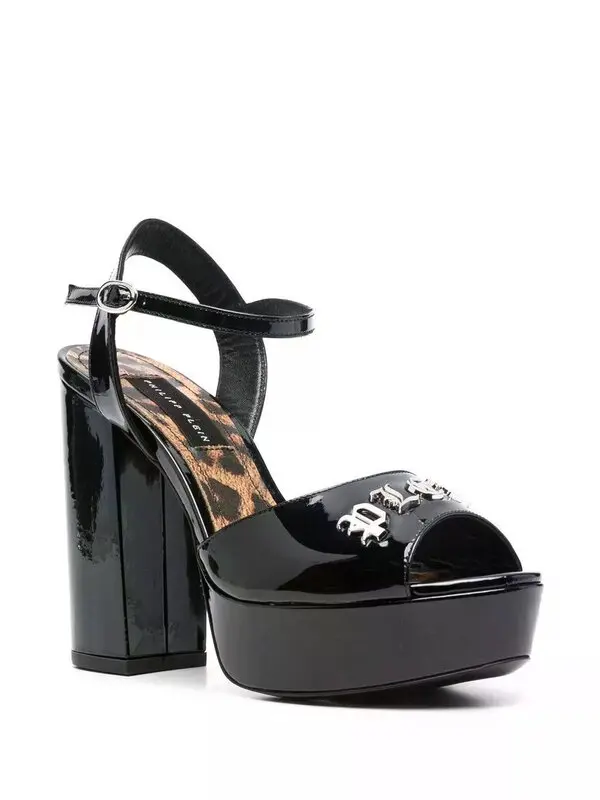 Philipp Plein 100mm Logo-plaque Platform Sandals