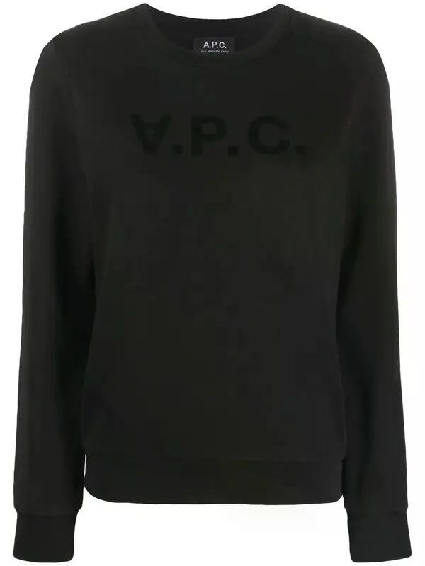 A.p.c. Cotton Logo Print Crewneck Sweatshirt