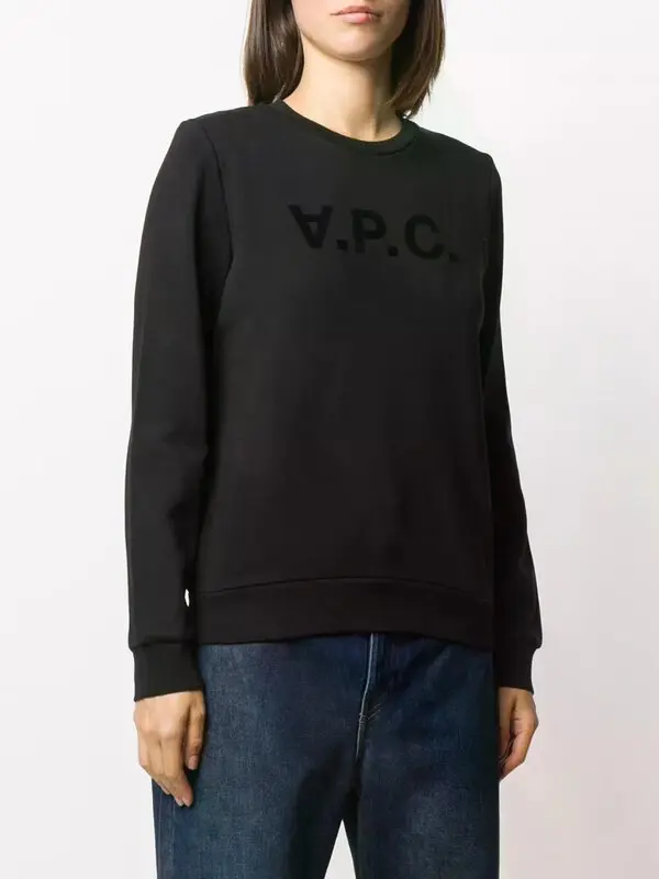 A.p.c. Cotton Logo Print Crewneck Sweatshirt