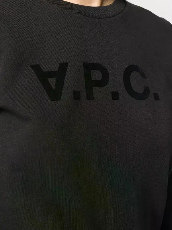 A.p.c. Cotton Logo Print Crewneck Sweatshirt