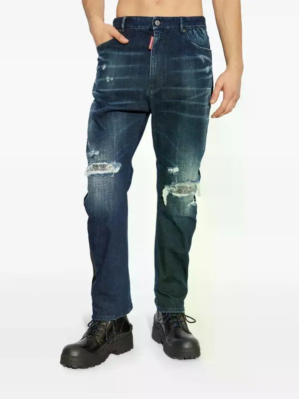 Dsquared2 Distressed Straight Leg Jeans