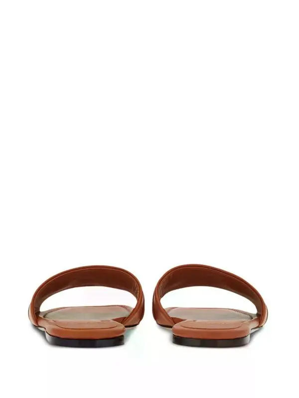 FERRAGAMO Gancini-buckle Leather Slides - Brown