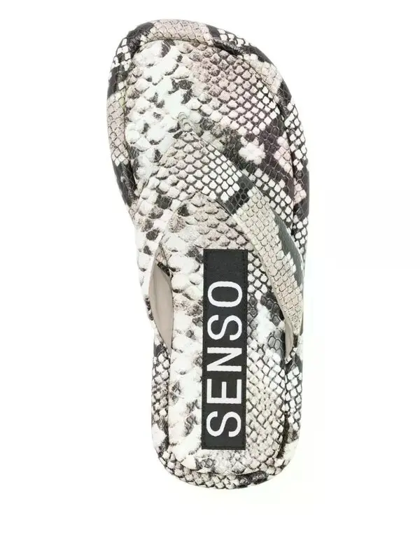 Senso Innika Iii Embossed Crocodile Effect Sandals - Neutrals