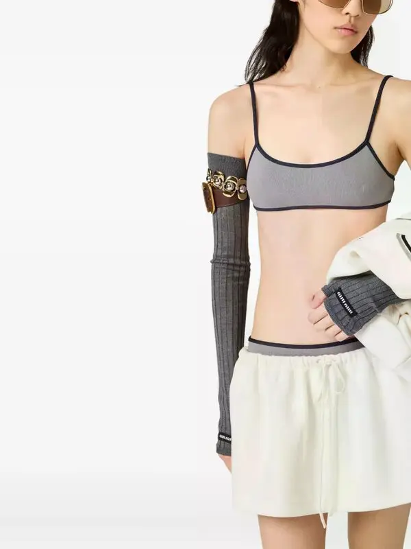 Miu Miu Technical Knit Bralette - Grey