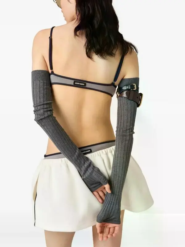 Miu Miu Technical Knit Bralette - Grey