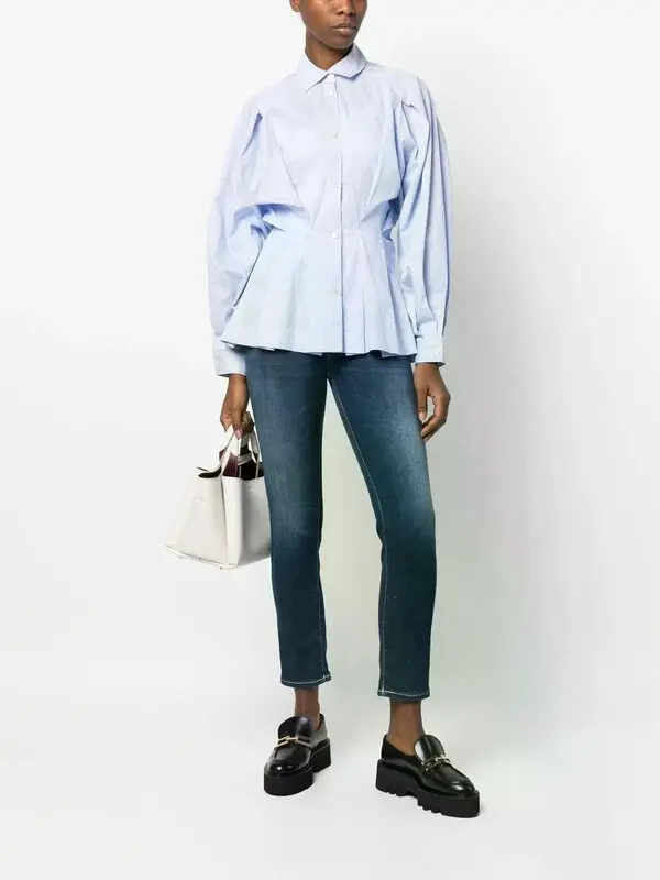 Palmer//harding Gathered-waist Cotton Shirt