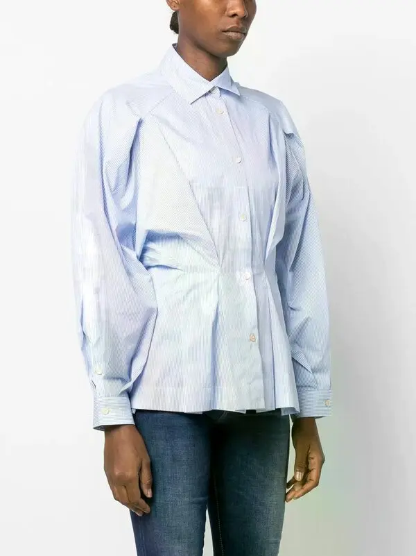 Palmer//harding Gathered-waist Cotton Shirt