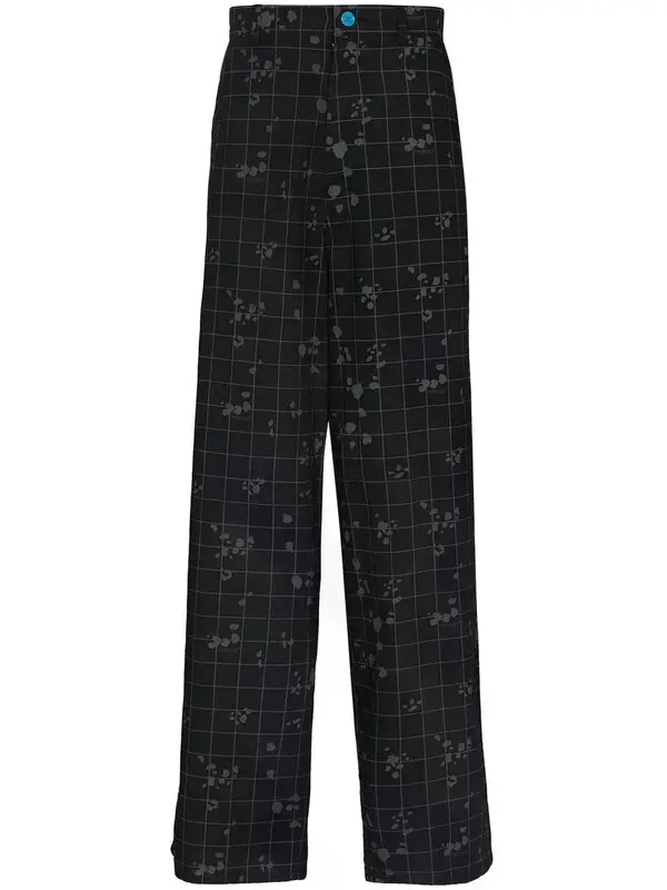 Undercover Check-pattern Loose-fit Trousers