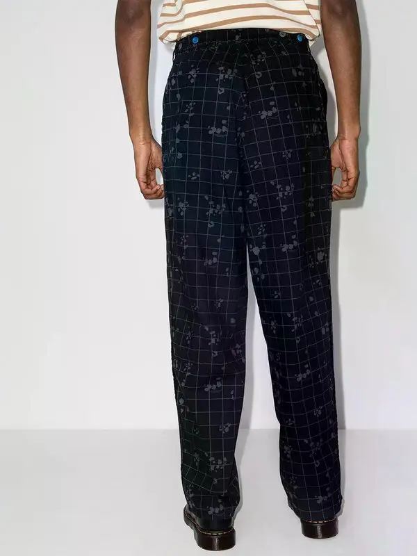 Undercover Check-pattern Loose-fit Trousers