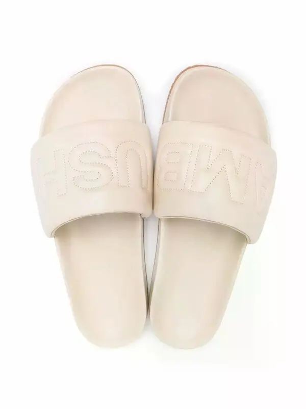 AMBUSH Logo-quilted Slides - Neutrals