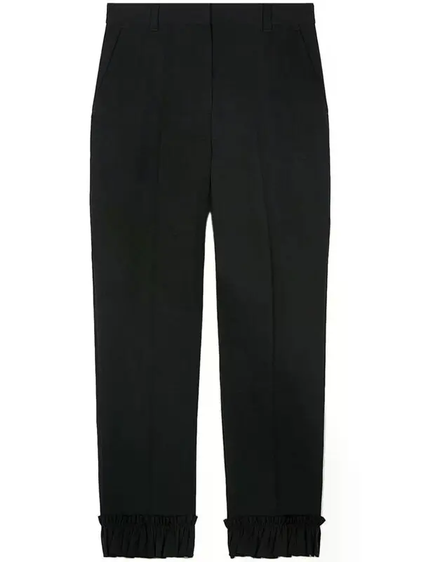 Ports 1961 Ruffled-hem Trousers - Black