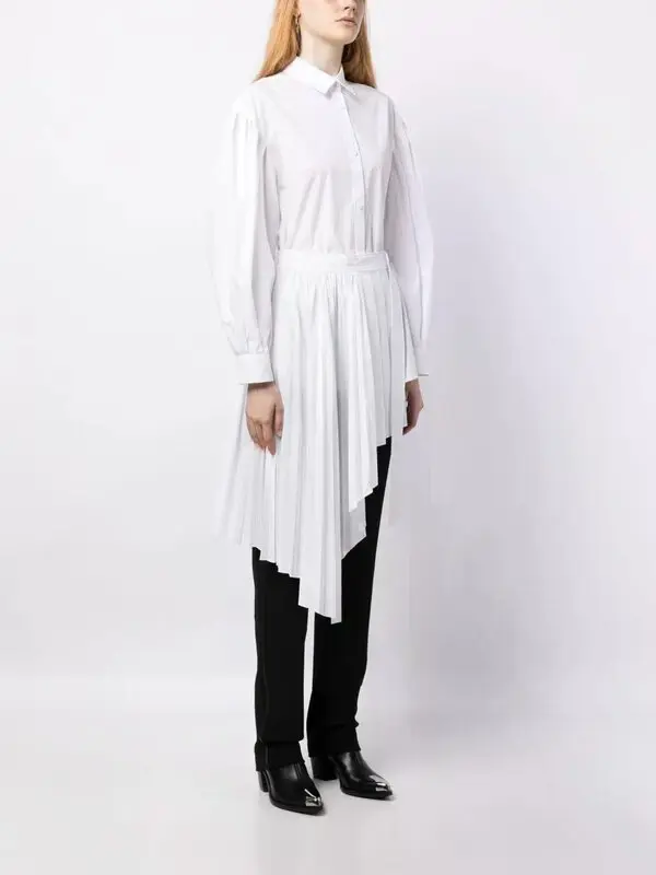 JUUN.J Asymmetric Pleated Mini Shirtdress