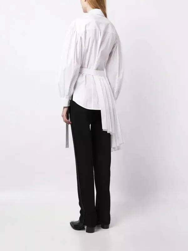 JUUN.J Asymmetric Pleated Mini Shirtdress
