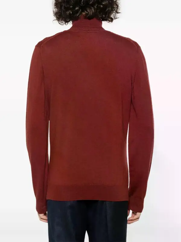 Corneliani Embossed-knit Virgin Wool Jumper - Red