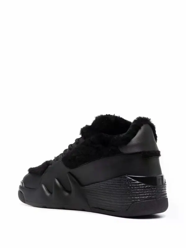 GIUSEPPE ZANOTTI Talon Shearling-trim High-top Sneakers