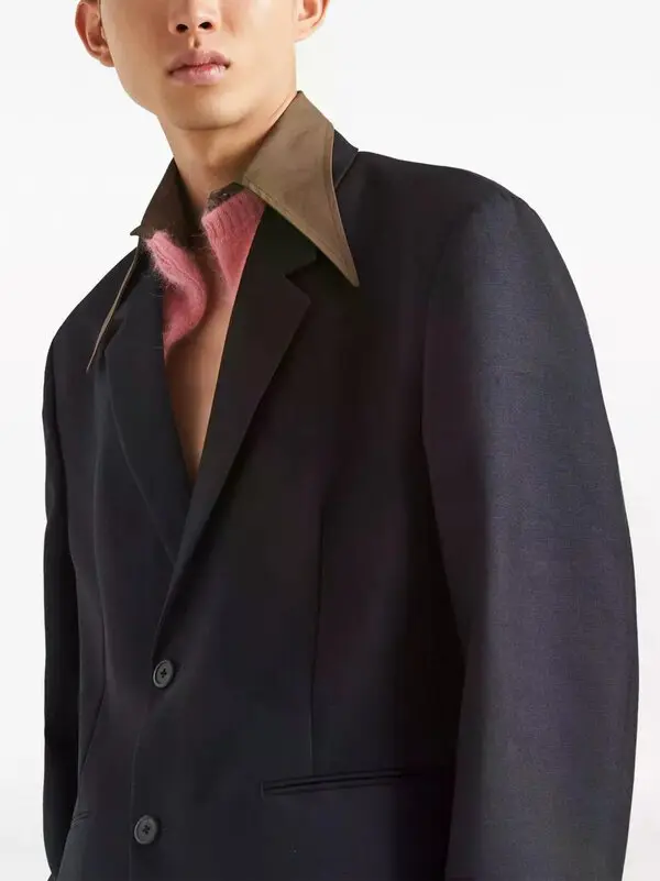 Prada Detachable-collar Wool Blazer
