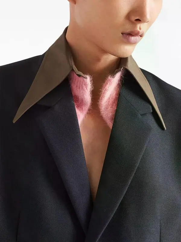 Prada Detachable-collar Wool Blazer