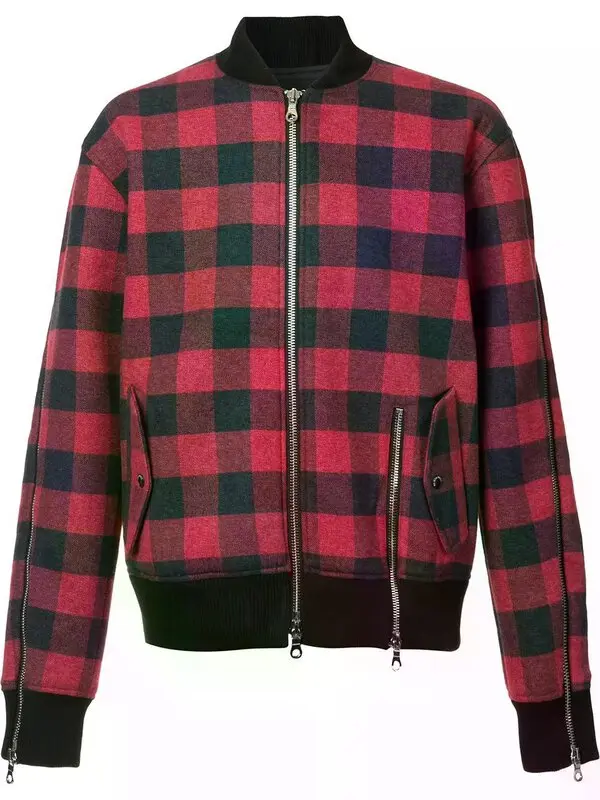 MOSTLY HEARD RARELY SEEN Plaid Bomber Jacket - Red