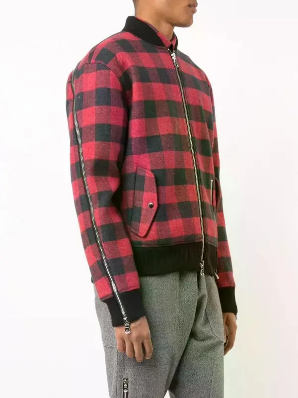 MOSTLY HEARD RARELY SEEN Plaid Bomber Jacket - Red