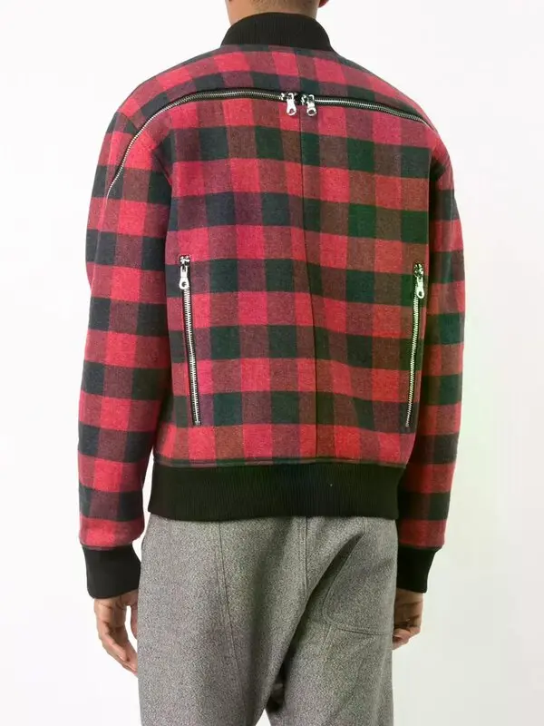 MOSTLY HEARD RARELY SEEN Plaid Bomber Jacket - Red