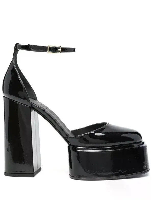 3JUIN Platform Leather Pumps - Black